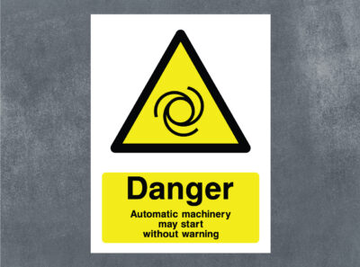 Danger automatic machinery may start without warning sign – The Safety Sign Company
