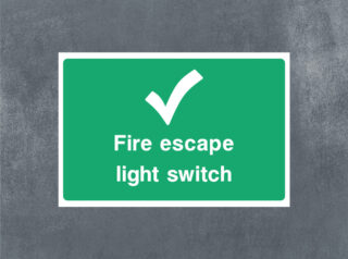 Fire Escape Light Switch Sign – The Safety Sign Company