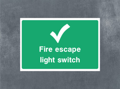 Fire Escape Light Switch Sign – The Safety Sign Company
