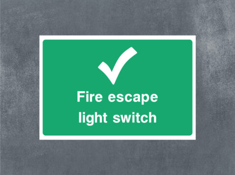 Fire Escape Light Switch Sign – The Safety Sign Company