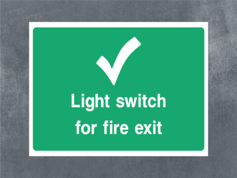 Light Switch for Fire Exit Sign - The Safety Sign Company