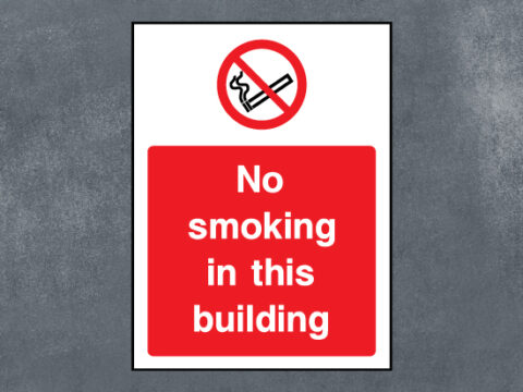 No smoking in this building sign – The Safety Sign Company
