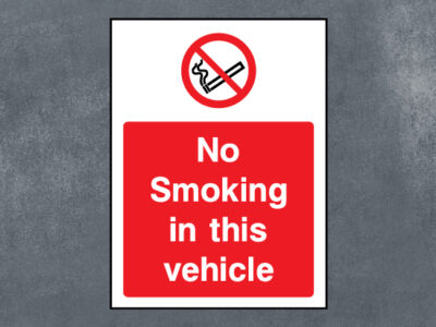 No smoking in this vehicle sign – The Safety Sign Company