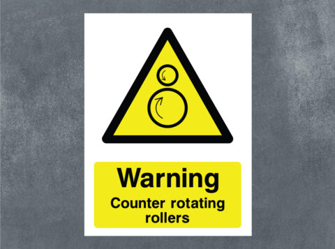 Warning Counter Rotating Rollers Sign – The Safety Sign Company