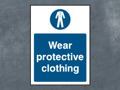 Wear protective clothing sign – The Safety Sign Company