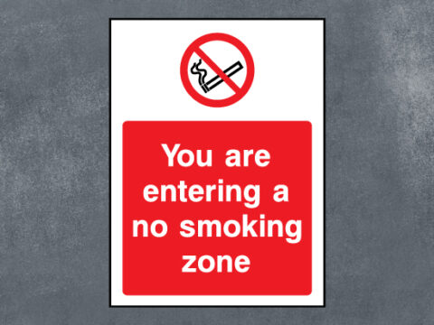 You are entering a no smoking zone sign - The Safety Sign Company