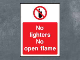 No lighters no open flame sign – The Safety Sign Company