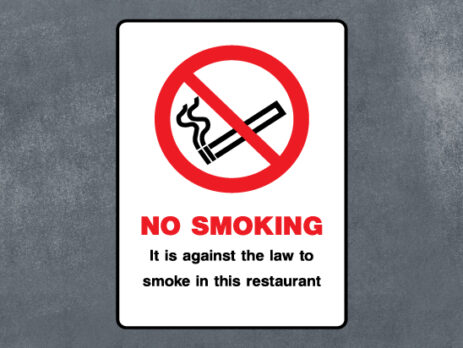 No smoking law restaurant sign – The Safety Sign Company