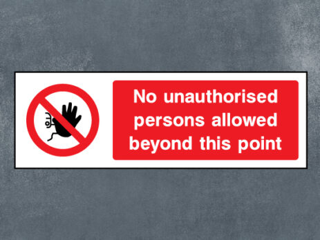No unauthorised persons allowed beyond this point sign – The Safety ...