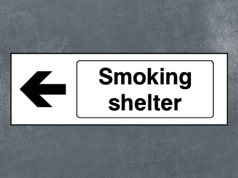 Smoking shelter left arrow sign – The Safety Sign Company